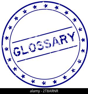 Grunge blue glossary word rubber seal stamp on white background Stock Vector Image & Art - Alamy