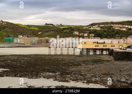 The Royal Pier Arcade, Aberystwyth Pier at low tide showing the Pier ...