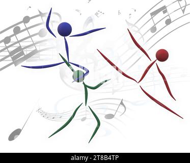 Stick Figures Dancing Stock Photo - Alamy