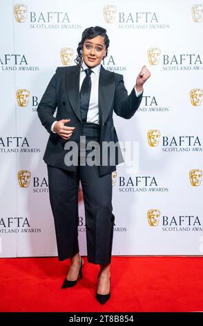 Actor Izuka Hoyle on the red carpet at the Bafta Scotland award ...