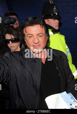 Hollywood actor Sylvester Stallone arrives at Everton Football Ground ...