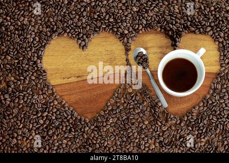 Coffee beans with textured background stock image Stock Photo - Alamy