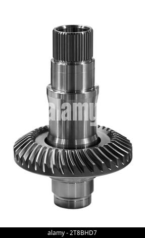 Machine conical Gears, gear wheels close-up isolated on a white ...