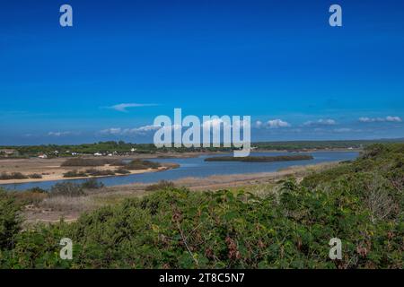 View of the beach and lagoon of Melides, Alentejo, Portugal Stock Photo ...