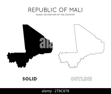 Mali map. Borders of Mali for your infographic. Vector country shape ...