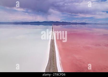 Pink Salt Lake in Utah Stock Photo - Alamy