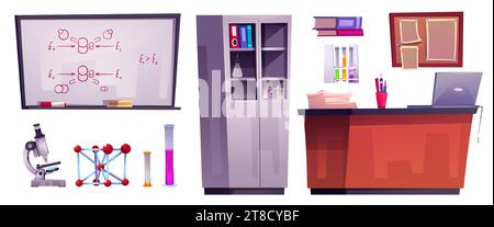 Tools for scientific experiments cartoon illustration set Stock Vector ...
