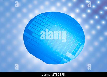 Semiconductor wafer disk made of silicon isolated on white Stock Photo ...