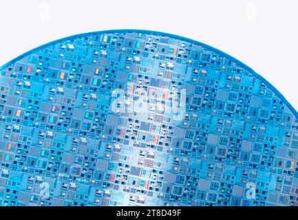 silicon wafer semiconductor with neon color, integrated circuits to ...