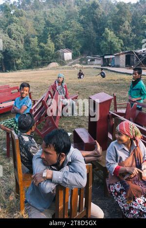 Khasi tribe people in the village of Jarain in the Khasi Hills ...
