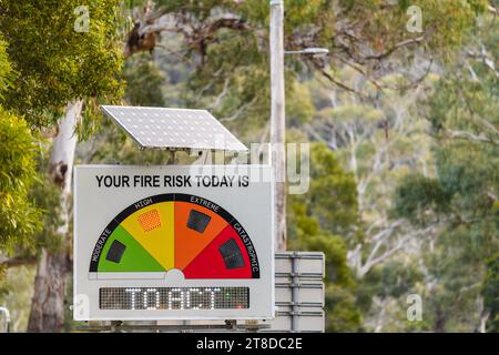Solar powered Fire Danger Rating board near Apollo Bay, Great Ocean ...