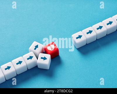 Divorce and relationship breakup. Going separate ways. End of marriage ...