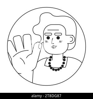 Senior mexican lady saying hi hello 2D vector avatar illustration Stock ...