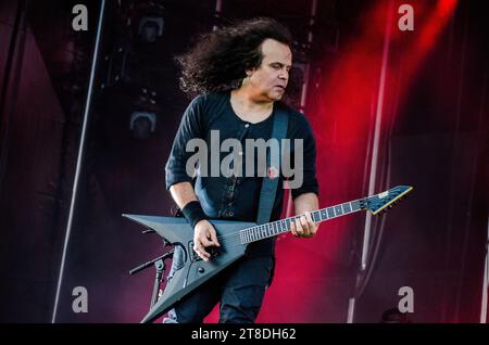 Mille Petrozza of Kreator performing at Release Athens Festival in ...