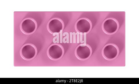 Fuchsia Pink Plastic Lego Block Isolated on a White Background ...