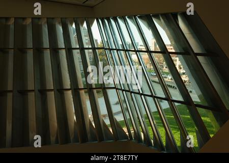 View through a window of the Eli and Edythe Broad Art Museum on the ...