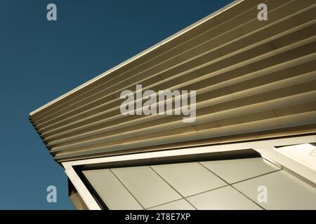 Detail of exterior of the MSU Broad Art Museum on the campus of ...