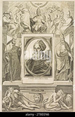 Print consists of two different prints viz. portrait and the allegorical tableau around ...