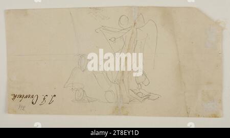 Nemesis and the River God Arno, Drawing, Paper, Color, Graphite, Drawn ...