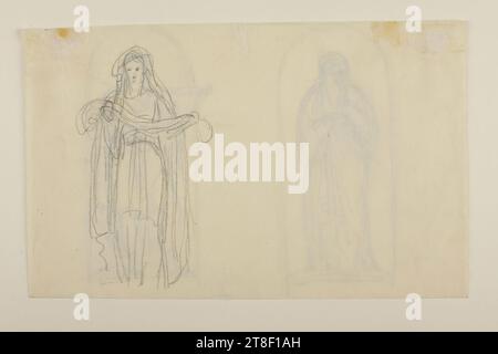 David and a Prophet, Bertel Thorvaldsen, 1770-1844, Ca. 1842, Drawing ...