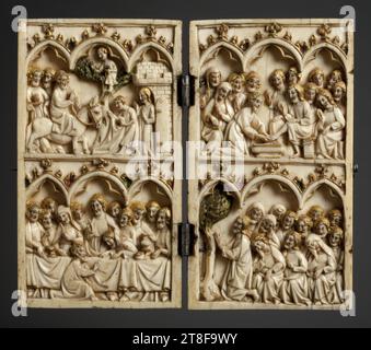 Entry in Jerusalem, Last Supper and Washing the Feet, Duccio, Maestà del Duomo di Siena Stock ...