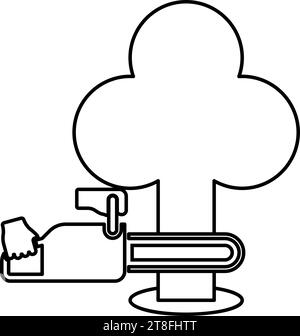 Chainsaw sawing tree woodchopper concept lumberjack arborist cutting ...