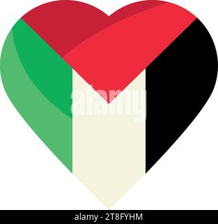 Flag of Palestine in heart shape. Palestine national symbol. Vector ...
