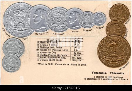 Coin postcard Venezuela (obv Stock Photo - Alamy