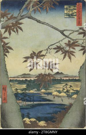 The maple leaves of Mama, Tekona shrine and Tsugi bridge 1857 by ...