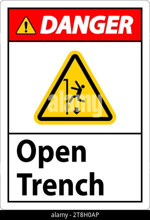Danger Sign Open Trench Stock Vector Image & Art - Alamy