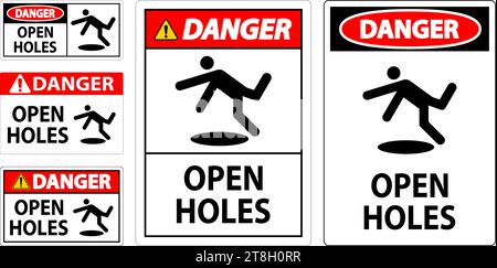 Danger Sign Open Holes Stock Vector Image & Art - Alamy