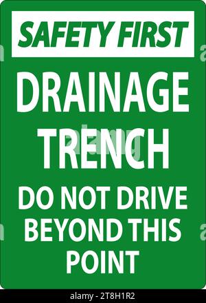 Safety First Sign Drainage Trench - Do Not Drive Beyond This Point ...