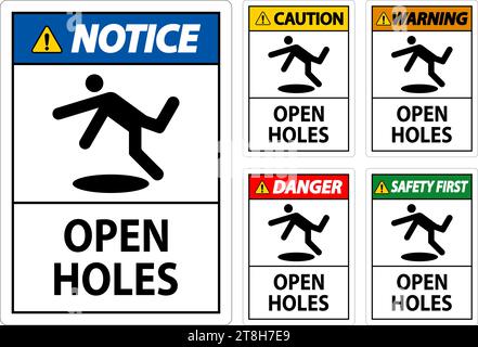 Danger Sign Open Holes Stock Vector Image & Art - Alamy
