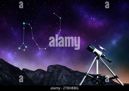 Draco Star Constellation, Night Sky, Constellation Lines Dragon Stock ...