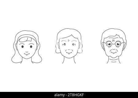 Life cycle of woman through stages of child, teenager, adult to ...