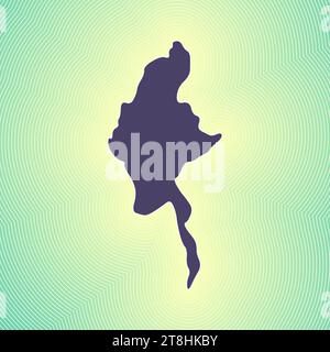 Myanmar poster. Map of the country with colorful regions. Shape of ...