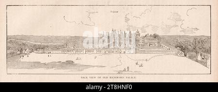 An old engraving of Richmond Palace, Richmond, W London, Surrey ...