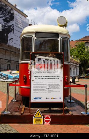Ancient tram at the Historical Tram Exhibition in Timisoara, Romania ...