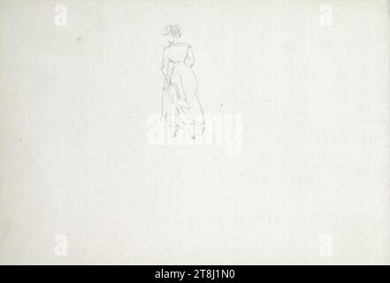Franz Alt Sketch of a female back figure. Pencil 1882 (Sketchbook: 1879 ...