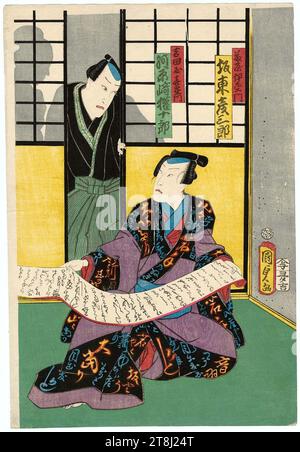 Utagawa Kunisada II - Actors Bandô Hikosaburô V as Komurasaki, actually ...