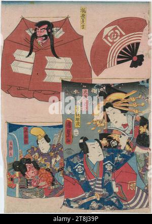 Utagawa Kunisada II - Kites with Pictures of Actors - Nakamura Tsuruzô ...