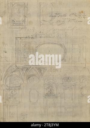 Wall and ceiling drawing, drawings of the furnishings of the ...