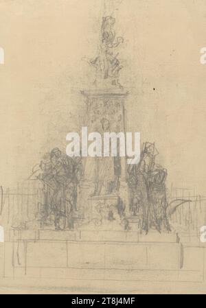 Monument, Rudolf Weyr, Vienna 1847 - 1914 Vienna, drawing, 12.5 × 9 cm ...