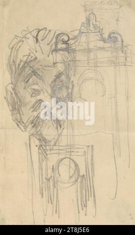 Head, Rudolf Weyr, Vienna 1847 - 1914 Vienna, drawing, 15 × 11.5 cm ...