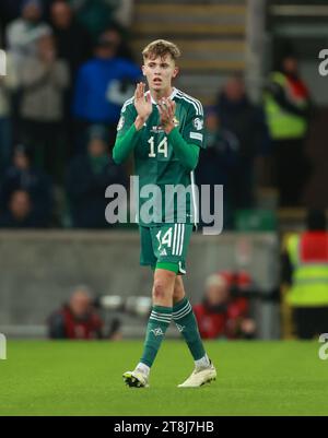 November 20 2023: Isaac Price (Northern Ireland) looks on during a ...