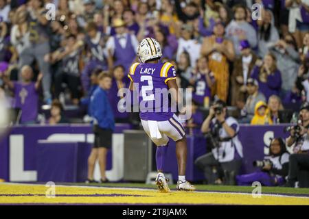 November 18, 2023: LSU wide receiver Kyren Lacy (2) makes a move after ...