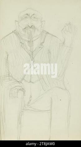 Jules Pascin Portrait sketch of a man with a raised left. Pencil ...