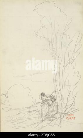 Jean-Baptiste-Camille Corot - Figures Forest C 1860 Stock Photo - Alamy