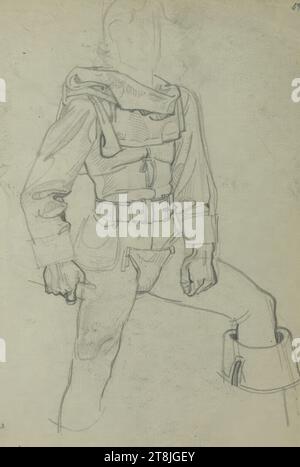 Franz Wacik Sketch of a soldier in stulp boots; Invoice. Pencil 1915 ...