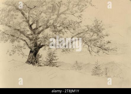 Josef Engelhart Tree and landscape study. Pencil Stock Photo - Alamy